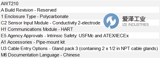 ABB变送器AWT210.A1C2H1E5A1U3M6AWT210.A1C2H1E5A1U3M6-阿仪网