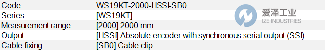 ASM位置传感器WS19KT-2000-HSSI-SB0WS19KT-2000-HSSI-SB0-阿仪网