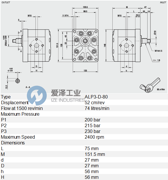 MARZOCCHI泵ALP3-D-80ALP3-D-80-阿仪网