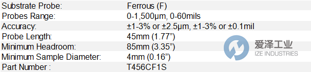 ELCOMETER涂层测厚仪探头T456CF1ST456CF1S-阿仪网