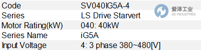 LS ELECTRIC驱动器SV040IG5A-4