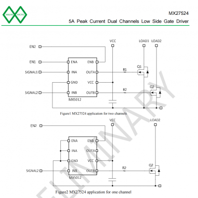 【双路5A低侧栅极驱动器替代TI的UCC27524和LX4340替代方案MX27524】价格_厂家-供应商网