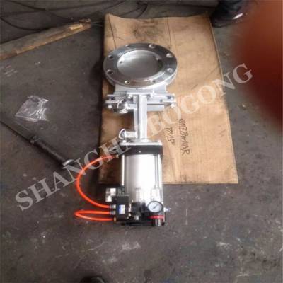 【PZ673H-16P 气动带三联件刀型闸阀 气动明杆耐磨插板阀】价格_厂家-供应商网