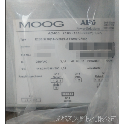 【供应MOOG变桨充电器AC400 216V（144V/288V）1,2A】价格_厂家-供应商网